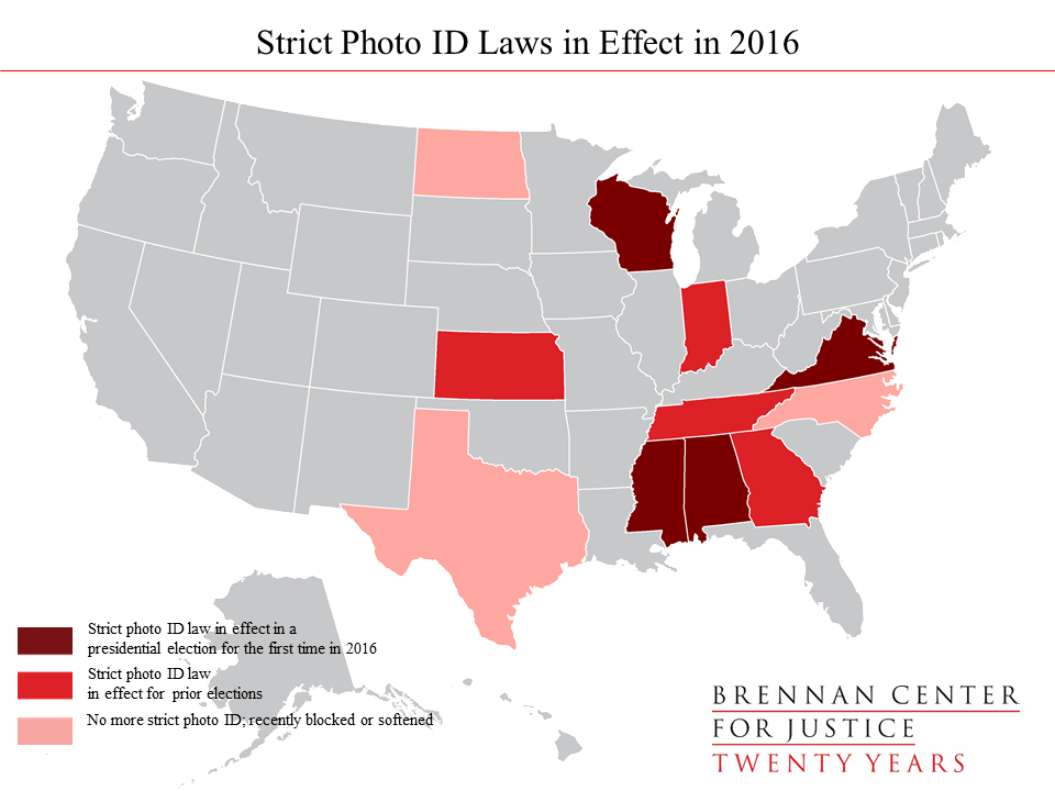 Election 2016 Restrictive Voting Laws By The Numbers Brennan Center